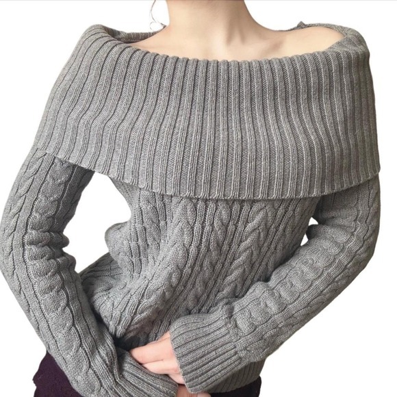 JEANNE PIERRE | Tops | Jeanne Pierre Women Medium Gray Off The Shoulder ...